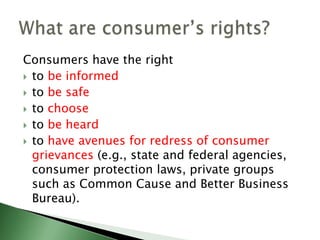Consumer rights and responsibilities | PPTX