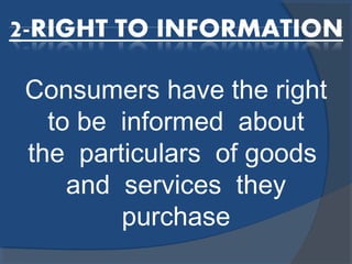Consumers Right To Be Informed