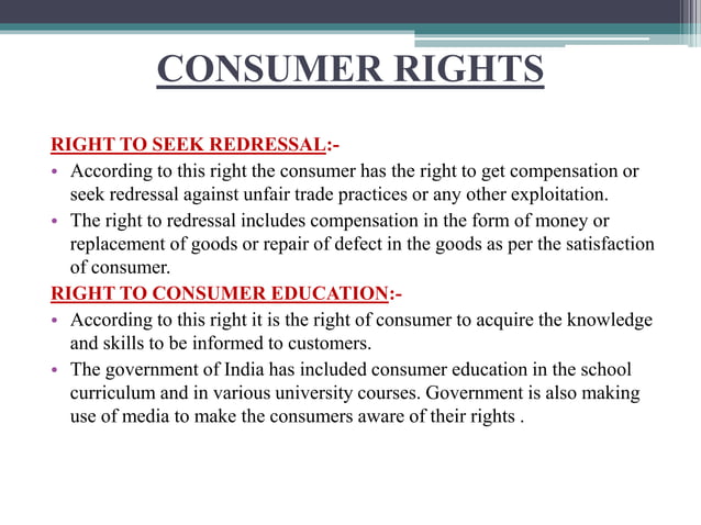 Consumer rights ppt