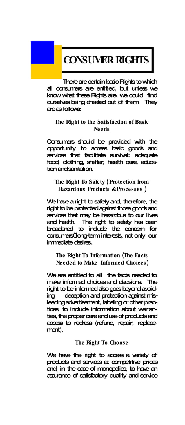 Consumer Rights&Responsibilities | PDF | Free Download