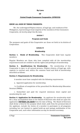 Consumers by-laws | DOCX