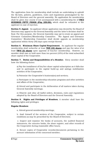 Consumers by-laws | DOCX