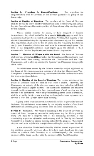 Consumers by-laws | DOCX