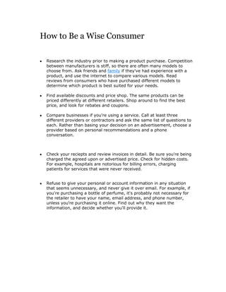 Consumer services | PDF