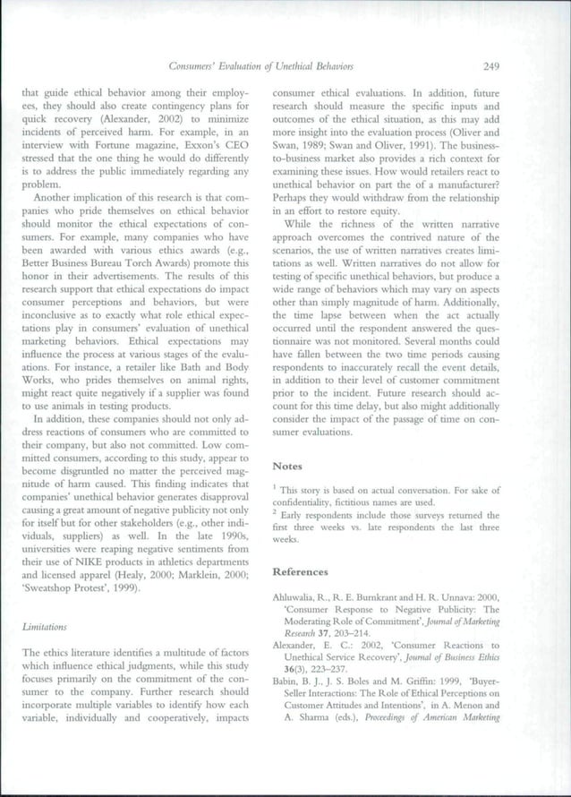 Consumers evaluation of unethical marketing behaviors | PDF