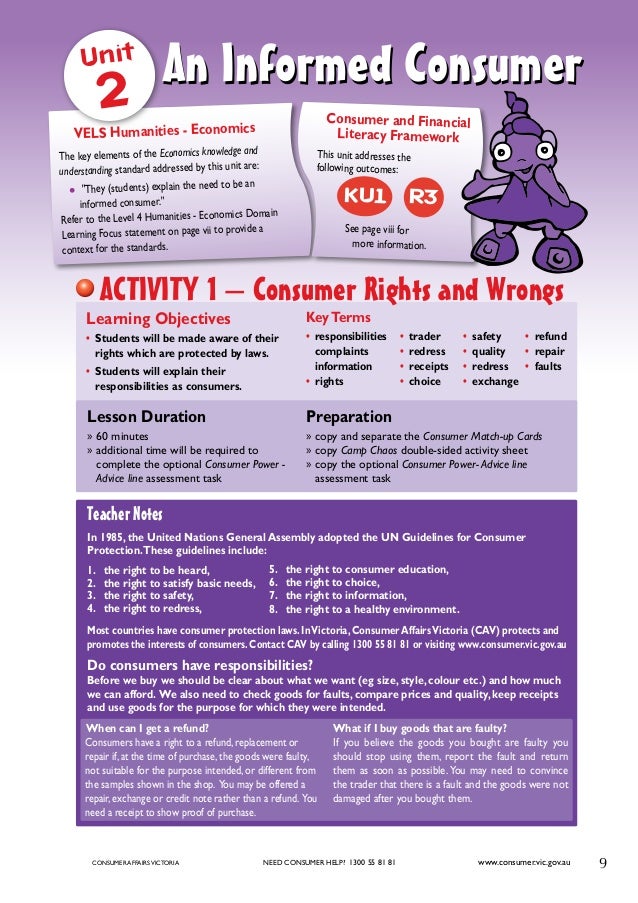 Consumer stuff for kids a teaching and learning resource | PDF