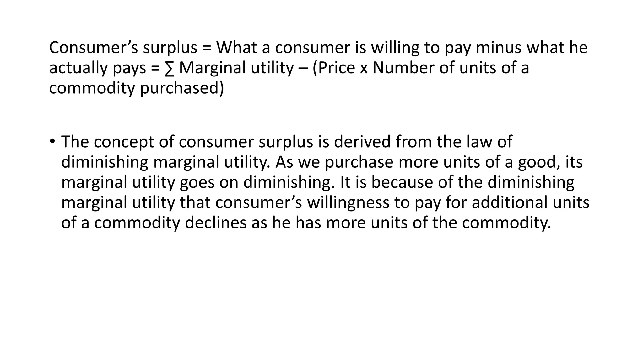 Consumer - Surplus - Consumer BehviourMicroeconomics | PPT