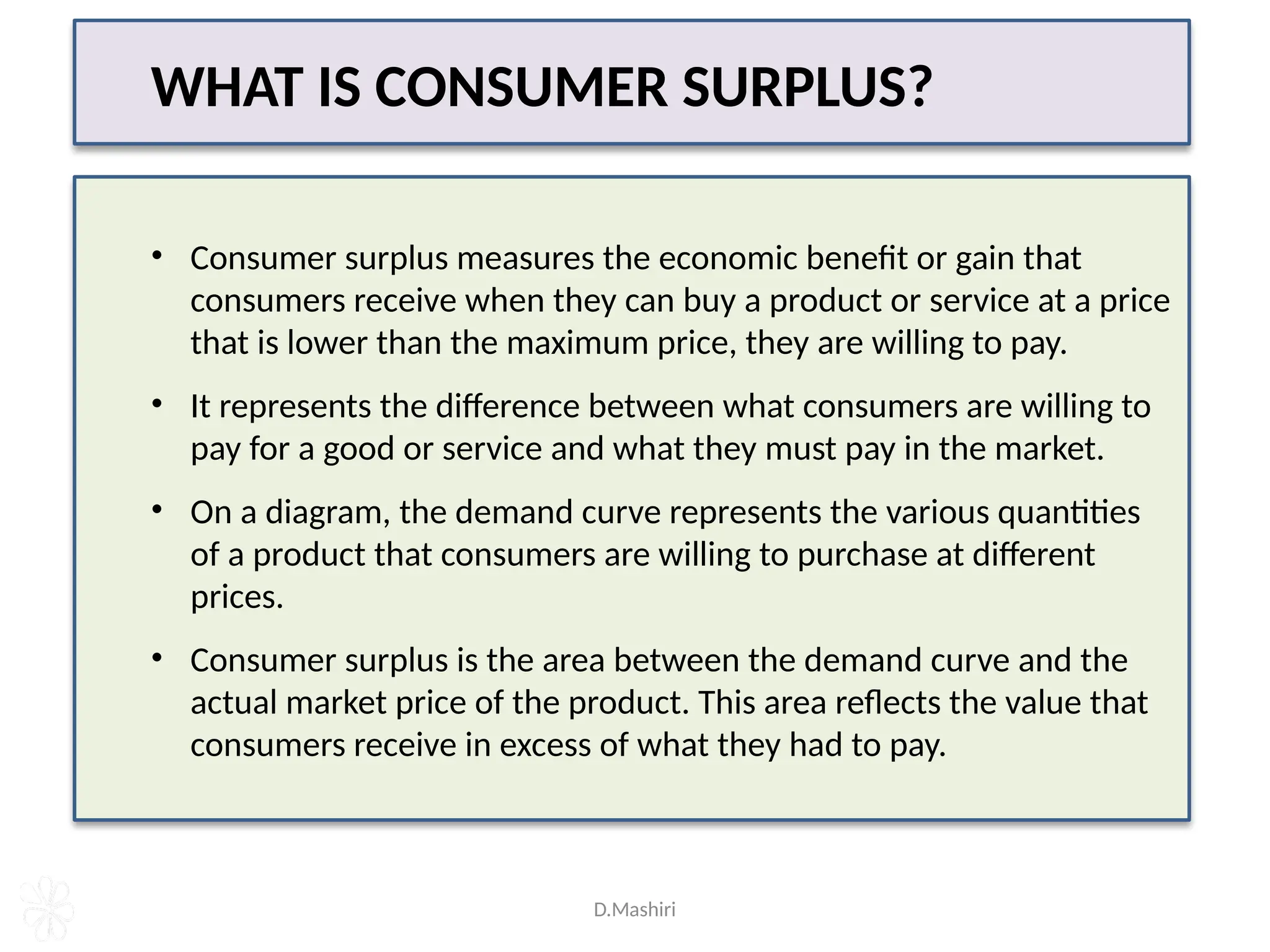 Ease to use and understand notes on Consumer surplus.pptx