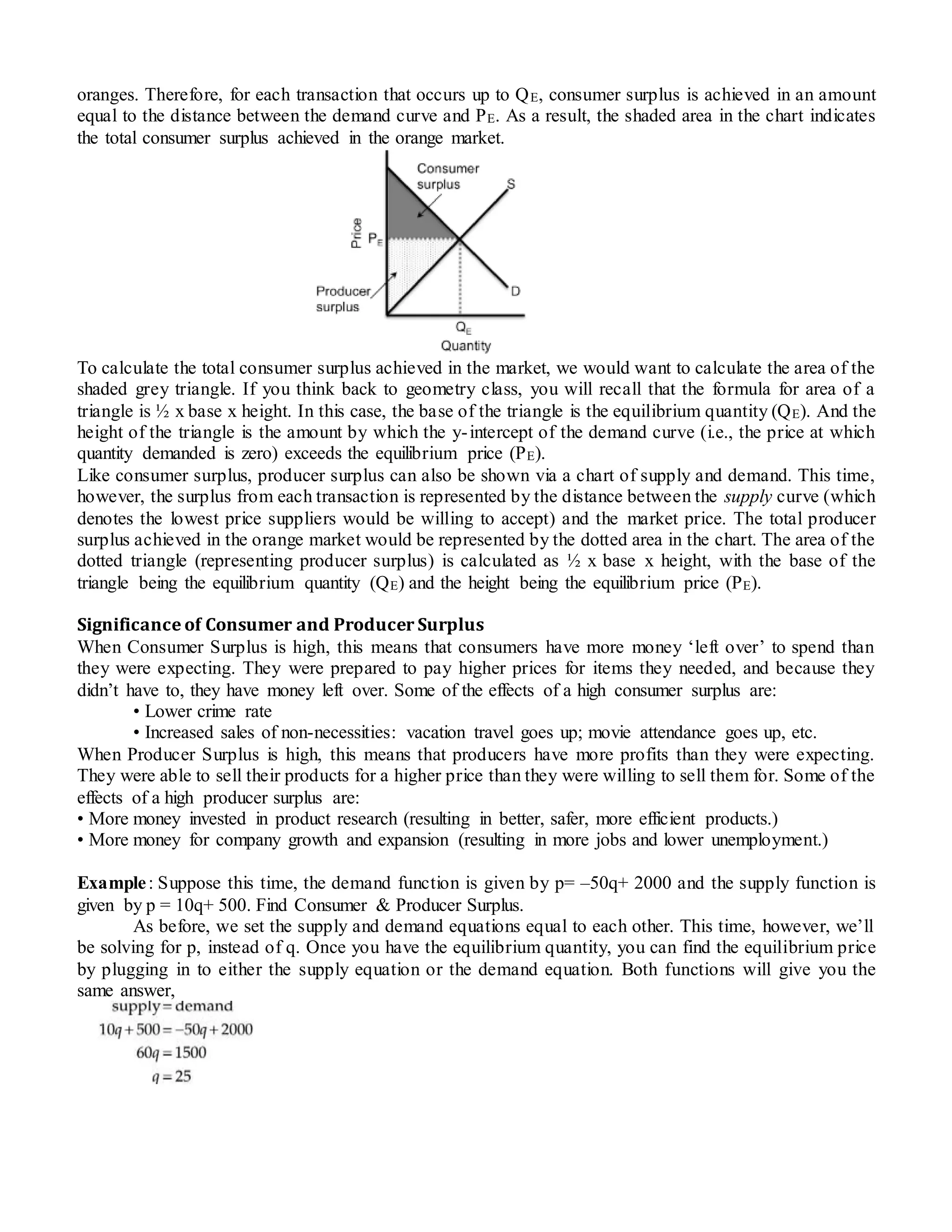 Consumer Surplus & Producer Surplus | DOCX