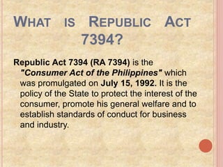 Consumers' welfare and protection | PPTX
