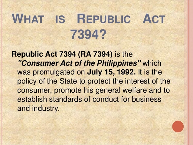 Consumers' welfare and protection