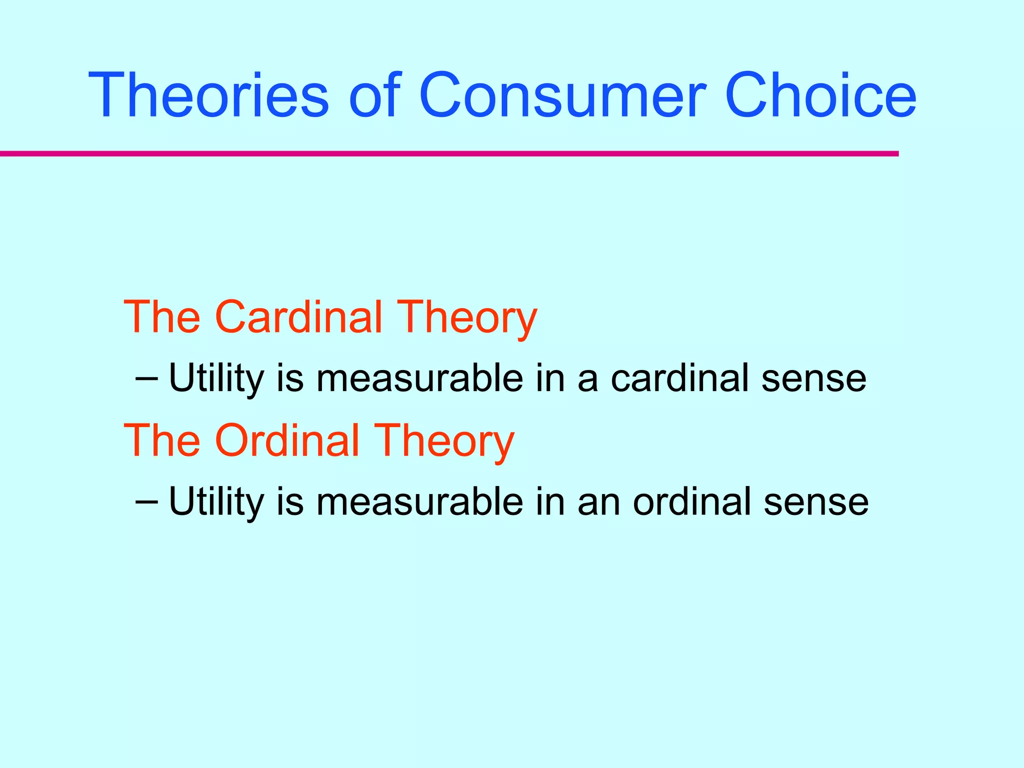 Consumer theory | PPT