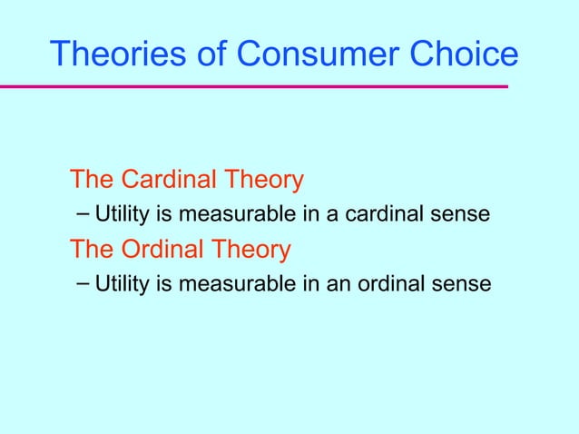 Consumer theory | PPT