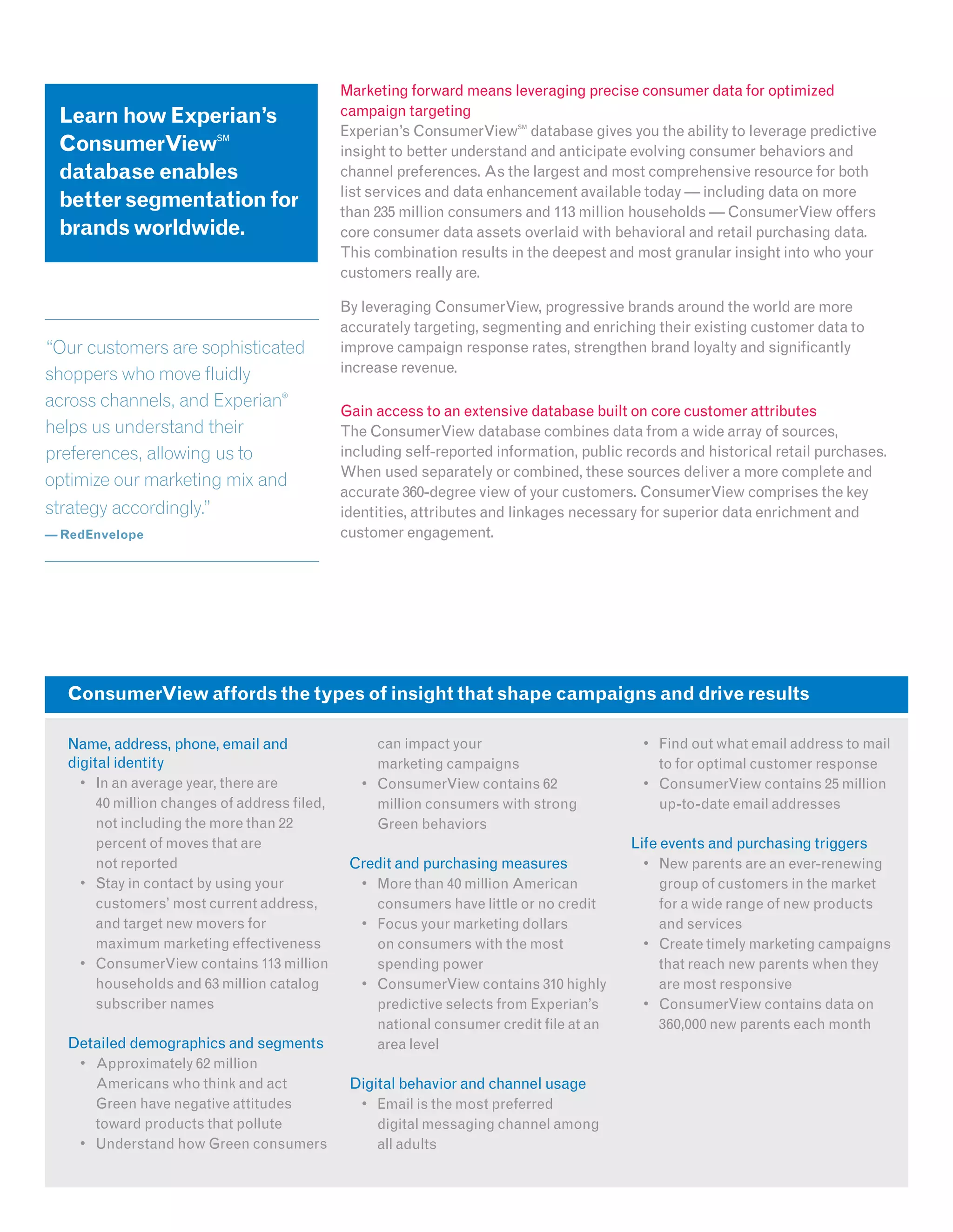 Experian ConsumerView Brochure | PDF
