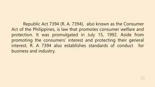 Consumer welfare and protection | PPTX