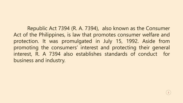 Consumer welfare and protection | PPTX | Agriculture | Industries