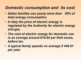 Consumi domestici inglese | PPT | Gas and Electric | Home Utilities