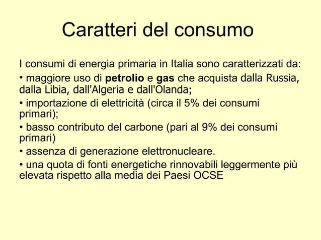 Consumi domestici italiano | PPT
