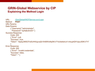 Consuming GRIN GLOBAL Webservices | PPT