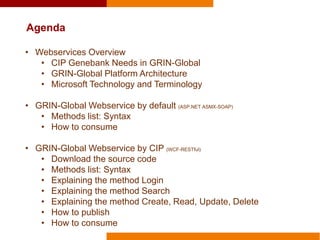 Consuming GRIN GLOBAL Webservices | PPT
