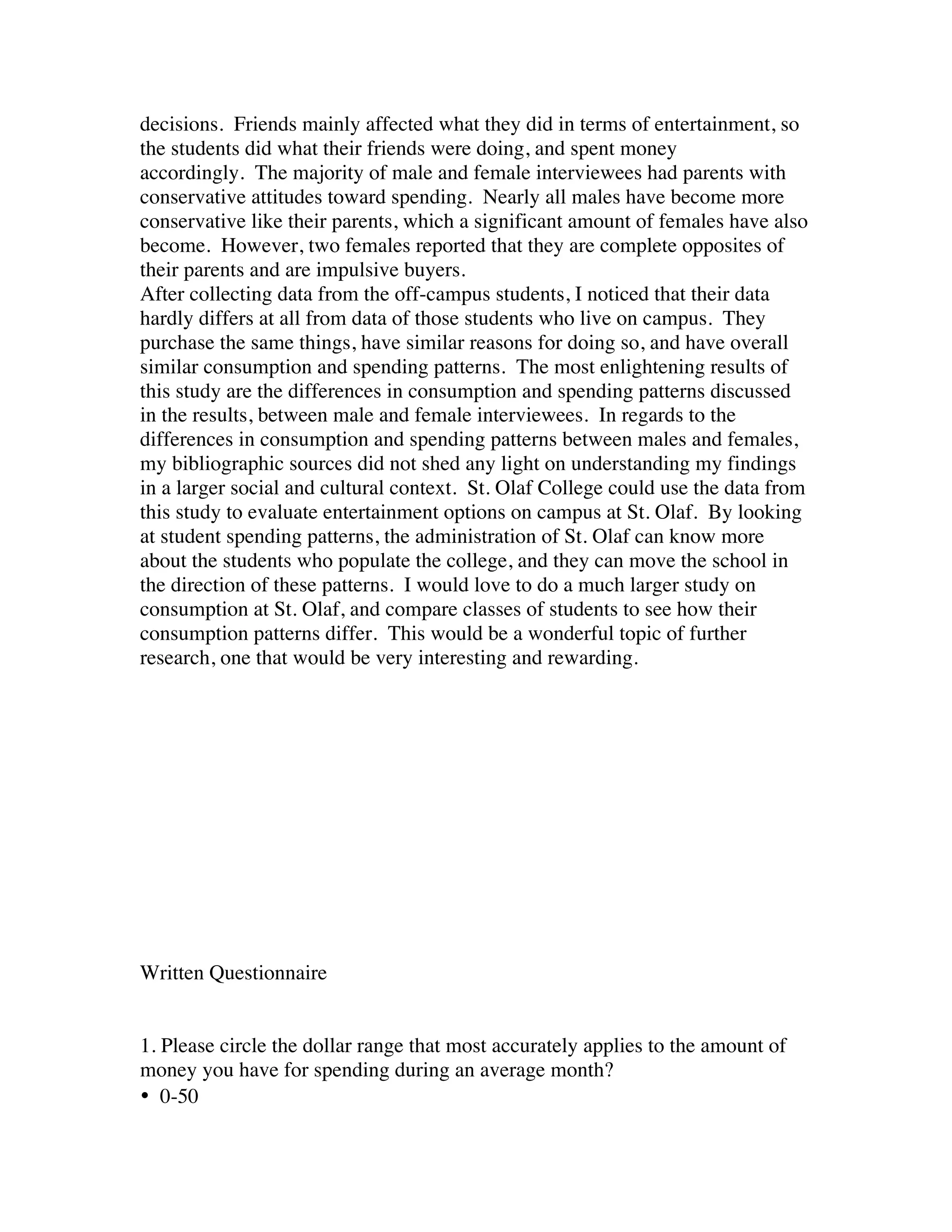 Consumption and-spending-patterns-at-st.-olaf-college | PDF