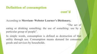 Consumption Theory | PPTX