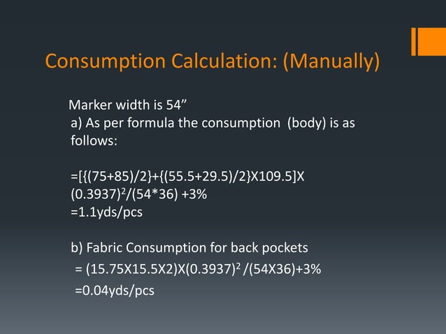 Consumption and costing | PPTX