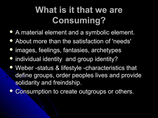 Consumption and identity | PPT