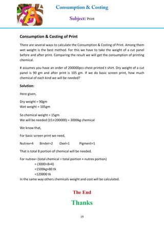 Consumption & costing of Apparels | PDF