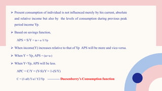 Consumption function is explained in detail with the use of four ...