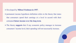 Consumption function is explained in detail with the use of four ...