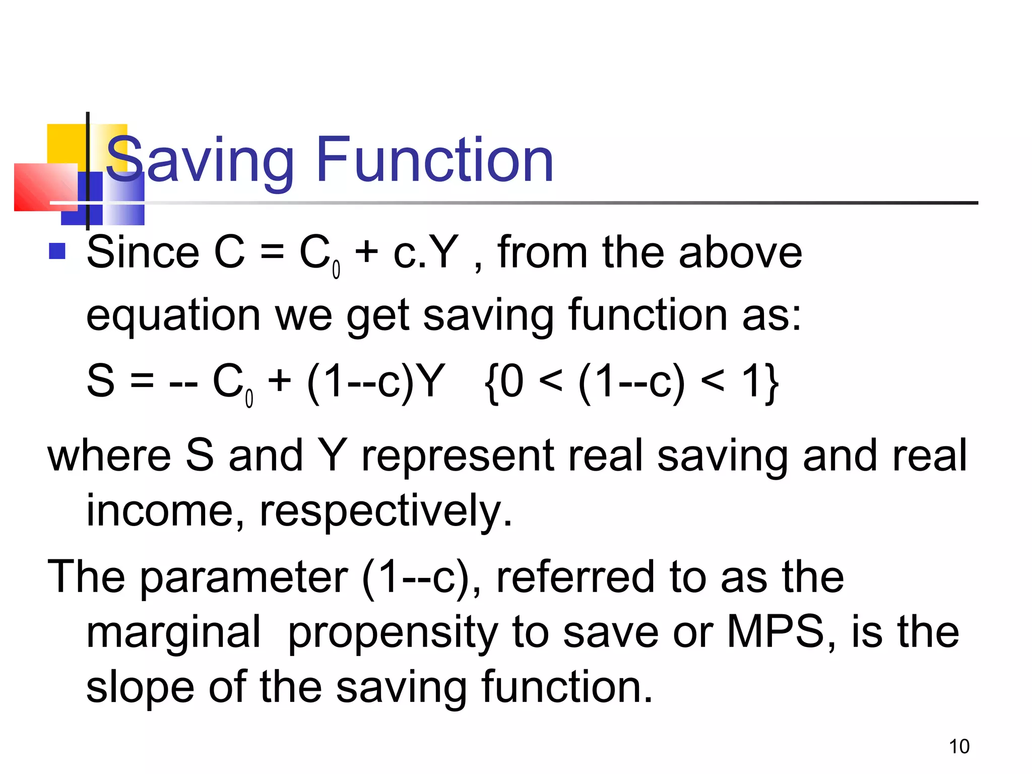 Consumption Saving and Investment function | PPT