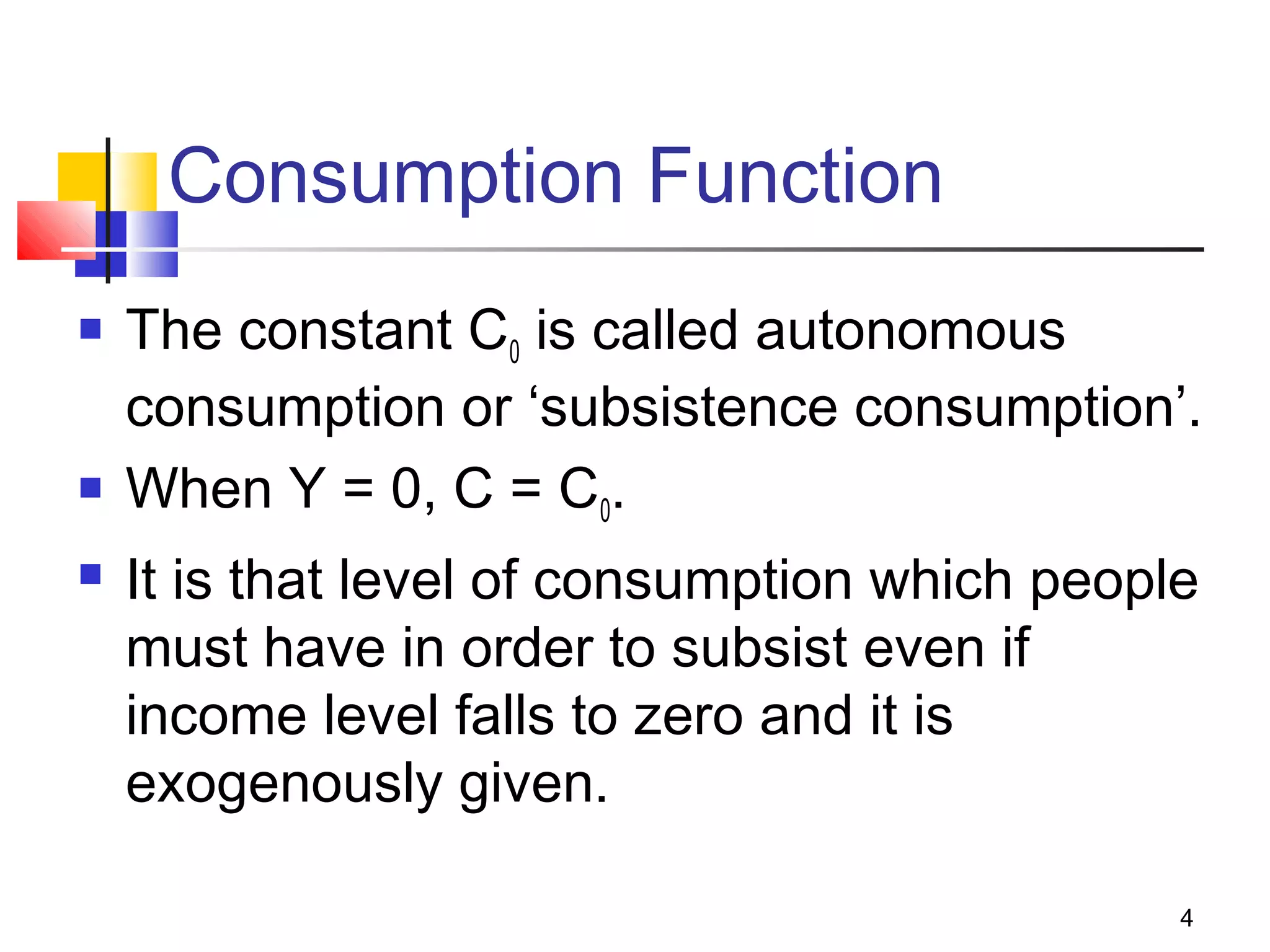 Consumption Saving and Investment function | PPT