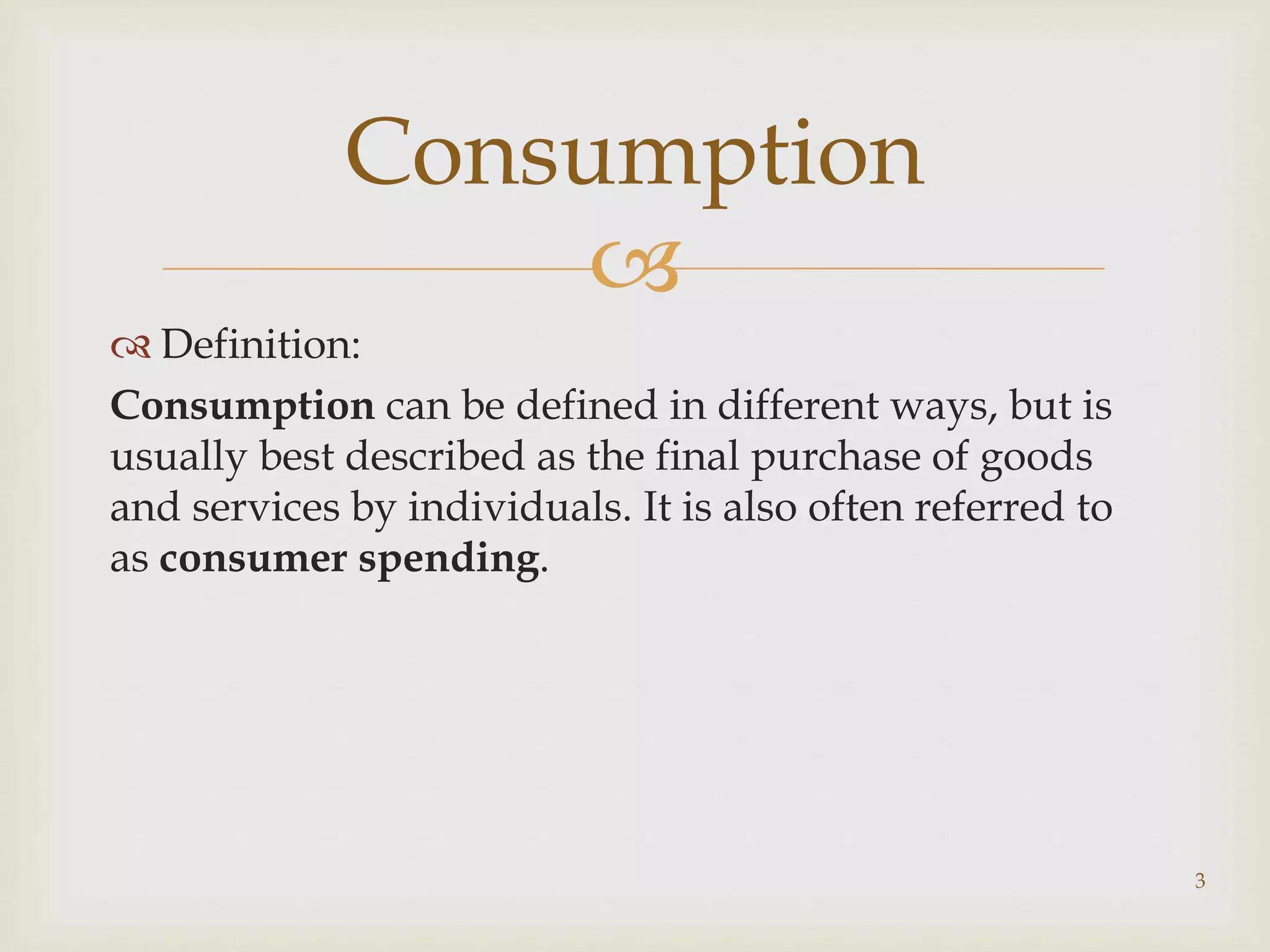 Consumption, Saving and Investment | PPTX
