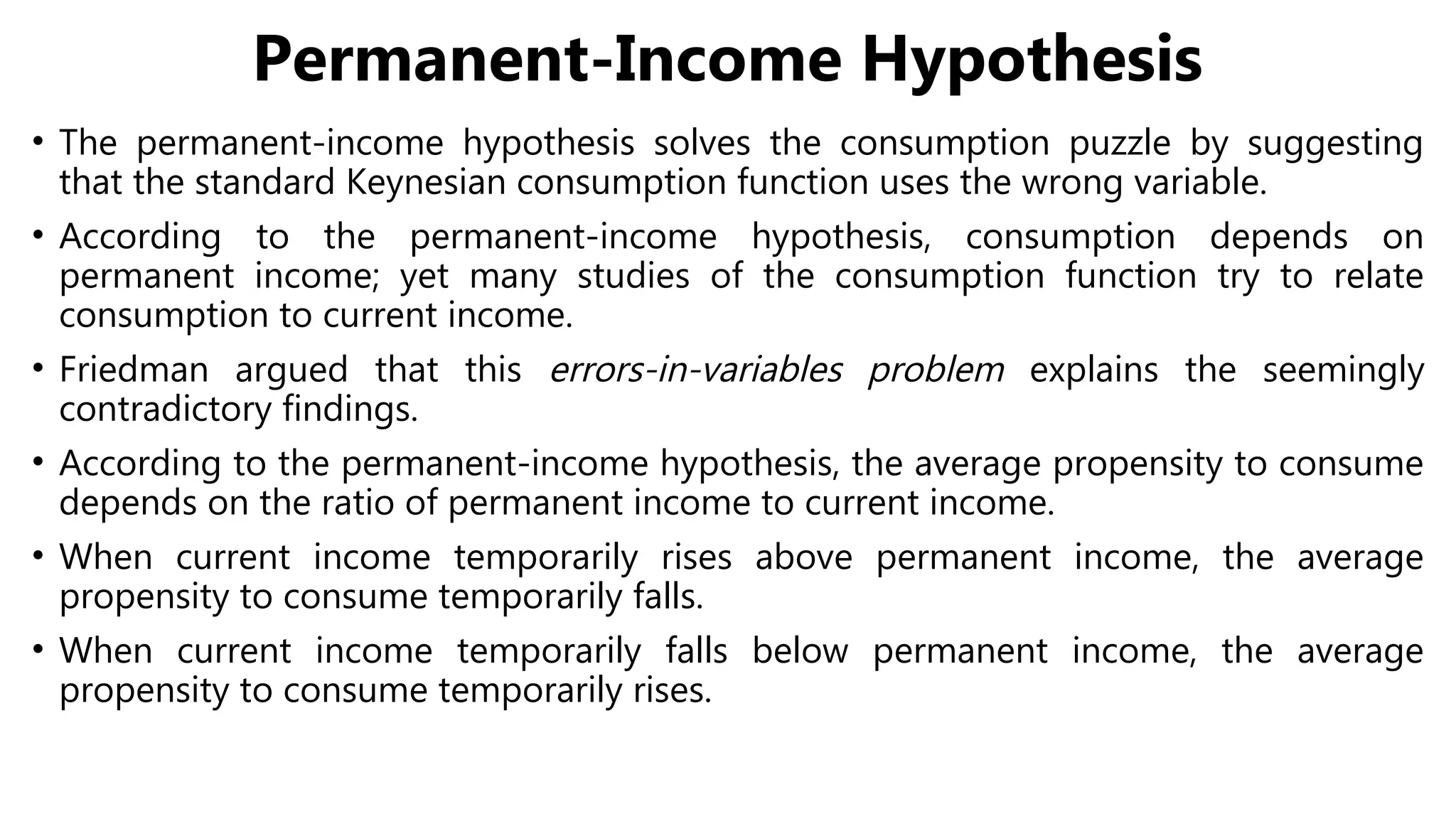 Consumption Theory - in Advanced Macroeconomics | PPTX
