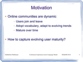Continuous Experience-aware Language Model | PPT