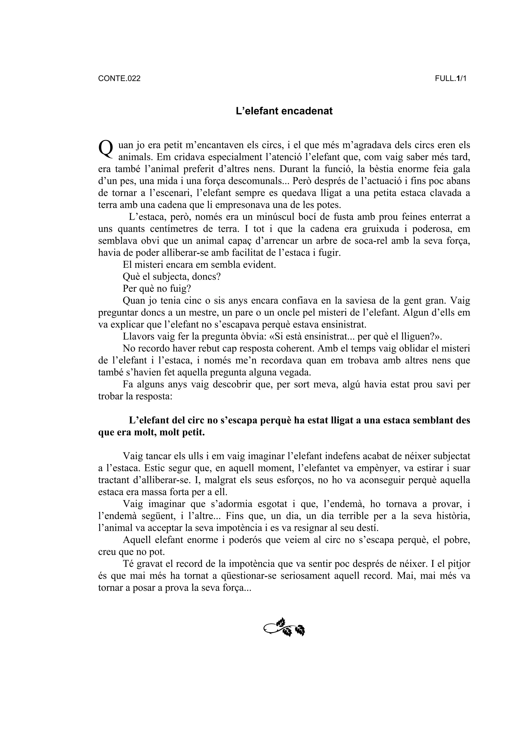 L'elefant encadenat | PDF