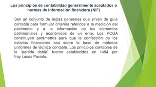 Contabilida 1 Principios de Contabilidad Generalmente Aceptados (PCGA ...