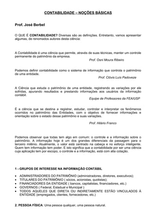 Contabilidade nocoes basicas | DOC