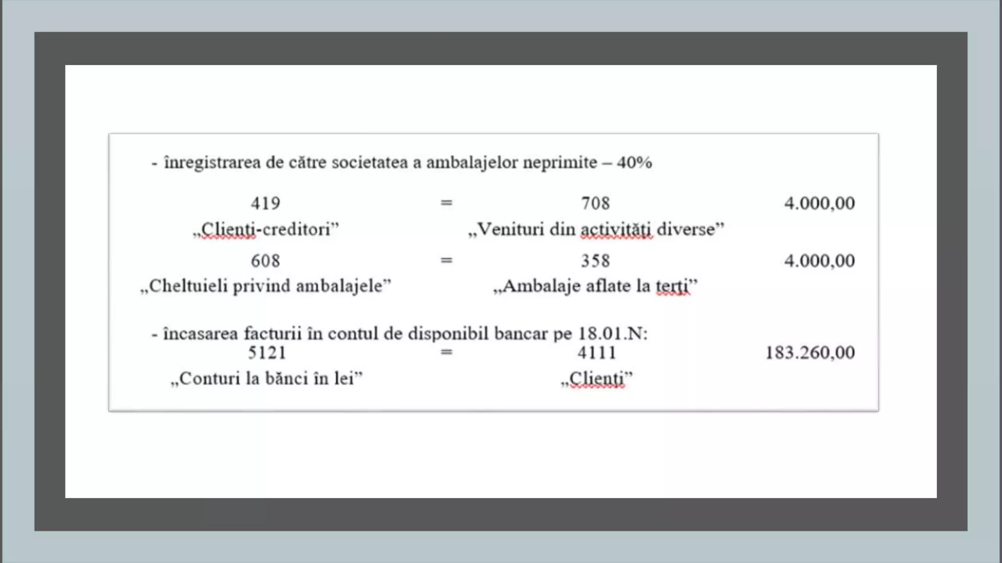 Contabilitatea ambalajelor | PPTX