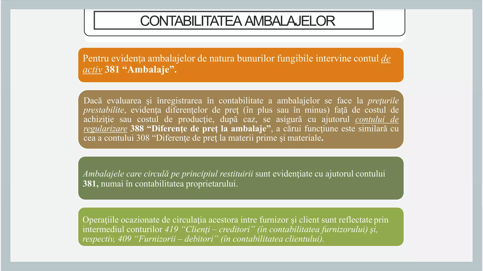 Contabilitatea ambalajelor | PPTX