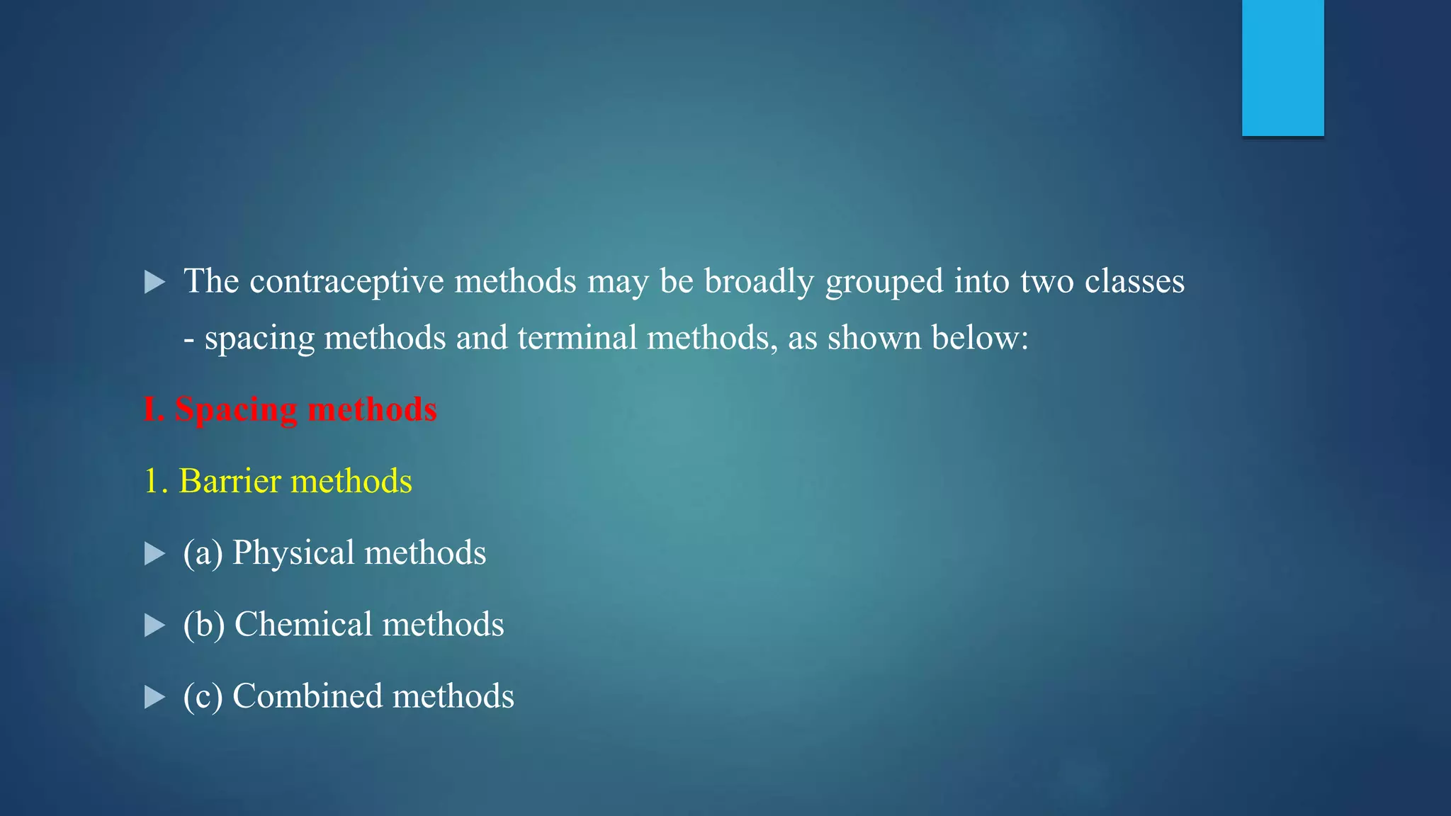 Contraceptives methods SlideShare by Patial S | PPT