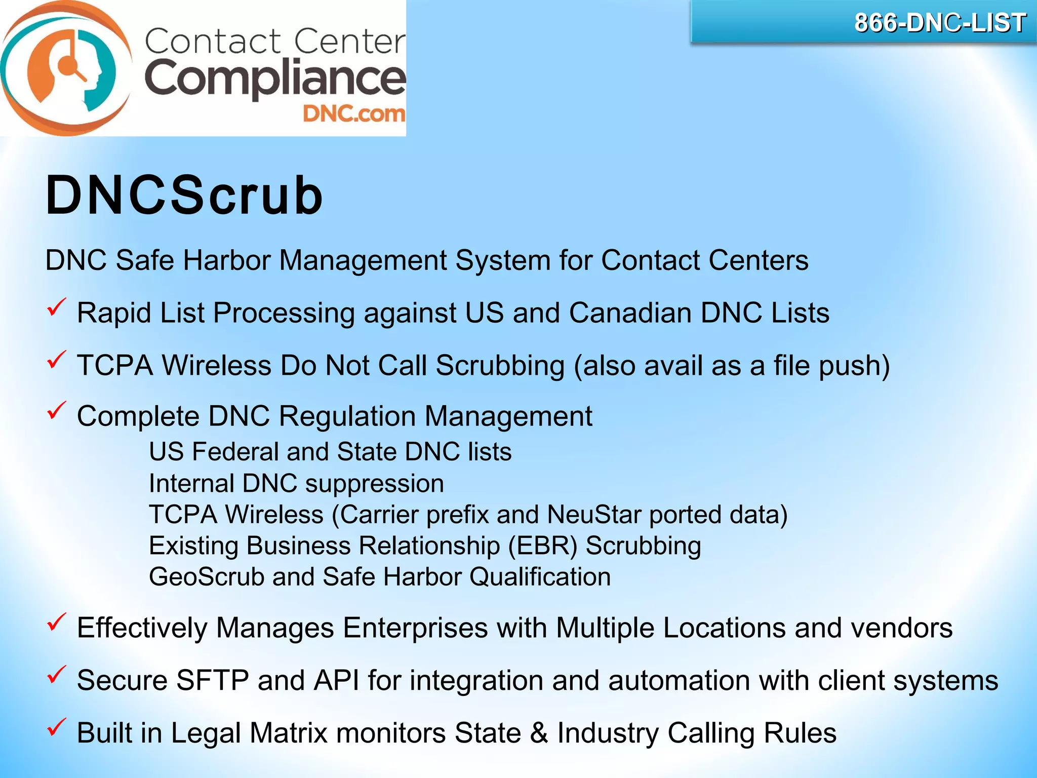 Contact Center Compliance TCPA Solution Overview | PPT