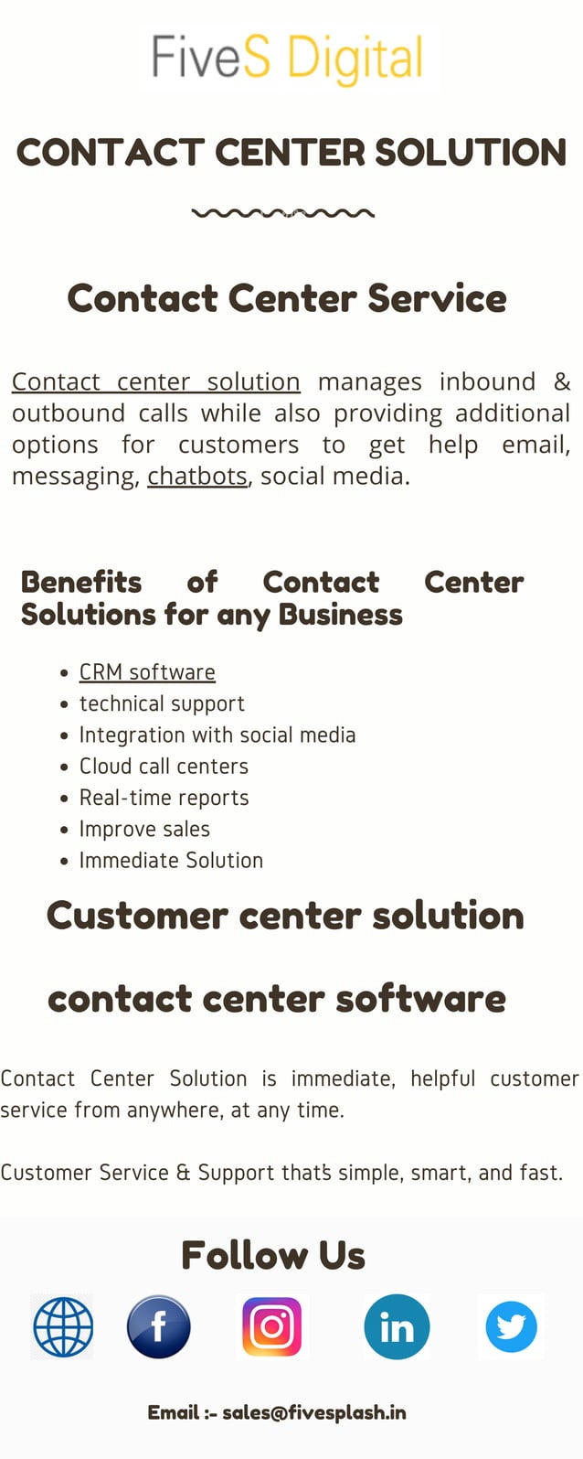 Contact Center Solution- Fivesdigital | PDF