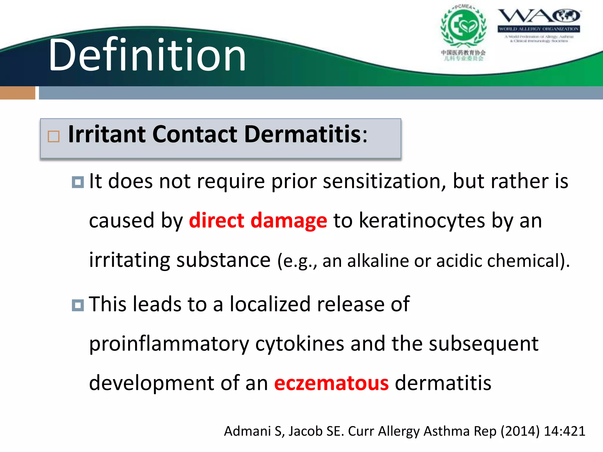 Contact dermatitis - Prof. Ortega Martell - Prof. Sánchez-Borges | PPTX