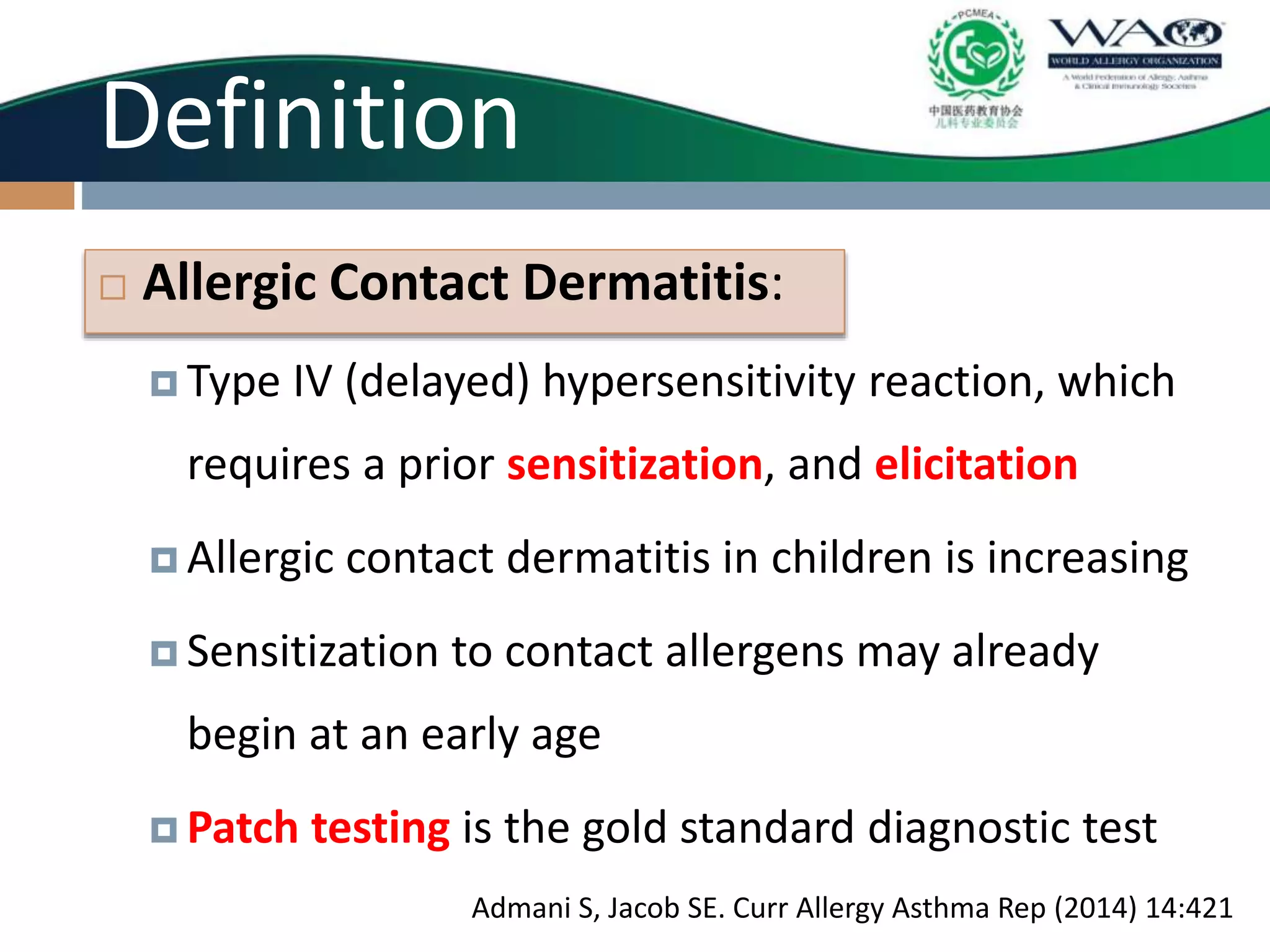 Contact dermatitis - Prof. Ortega Martell - Prof. Sánchez-Borges | PPTX