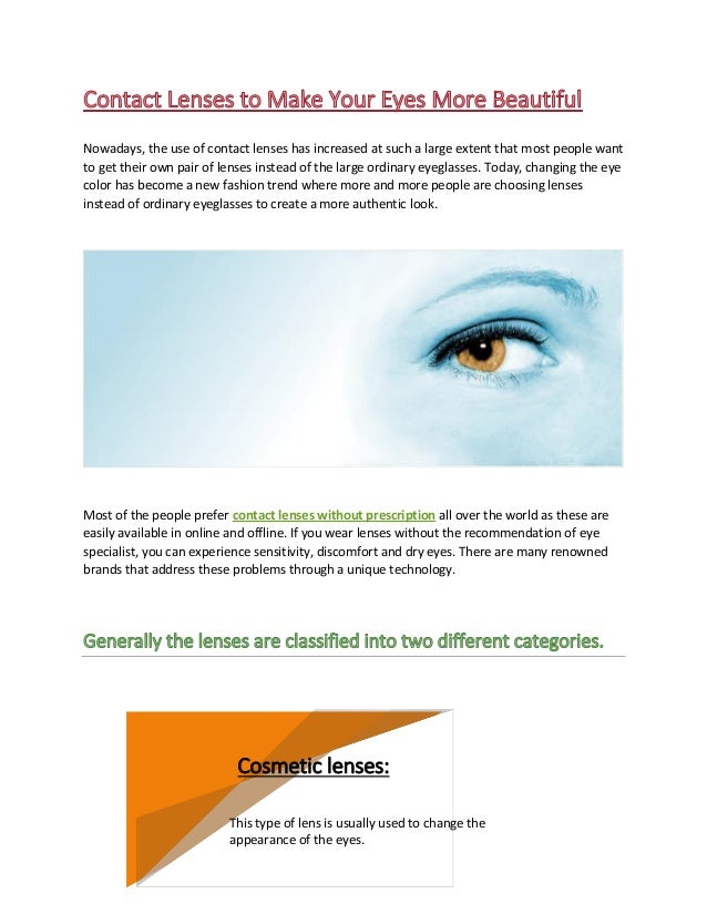 Contact Lenses To Make Your Eyes More Beautiful Contact Lenses To Make Your Eyes More Beautiful