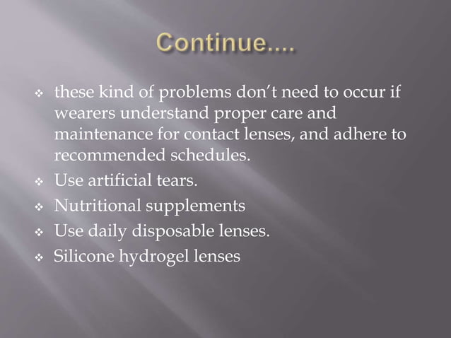 Contact lenses troubleshooting | PPT