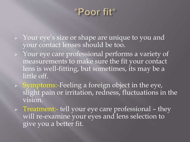 Contact lenses troubleshooting | PPT