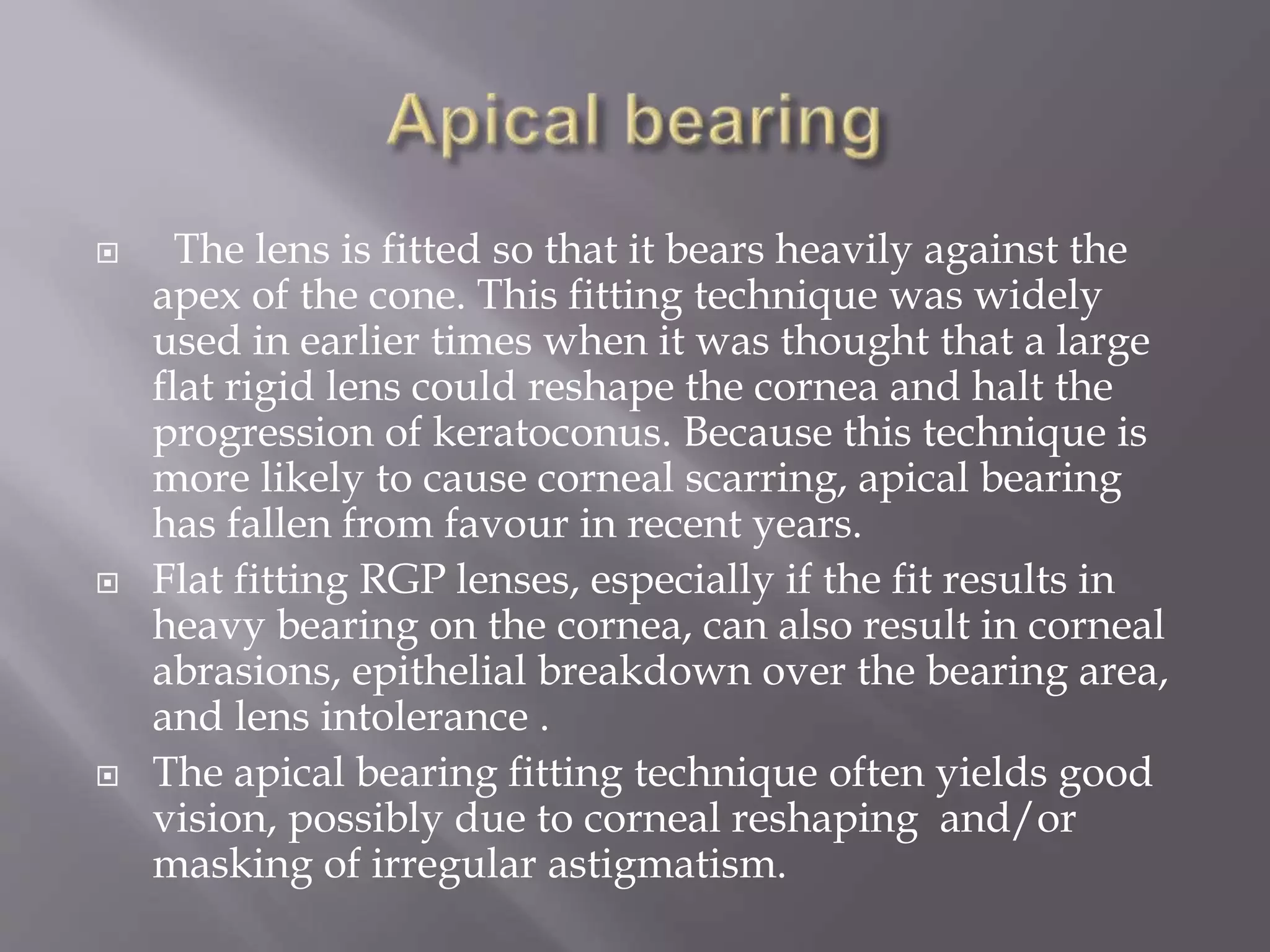 Contact lens fitting in keratoconus copy | PPTX
